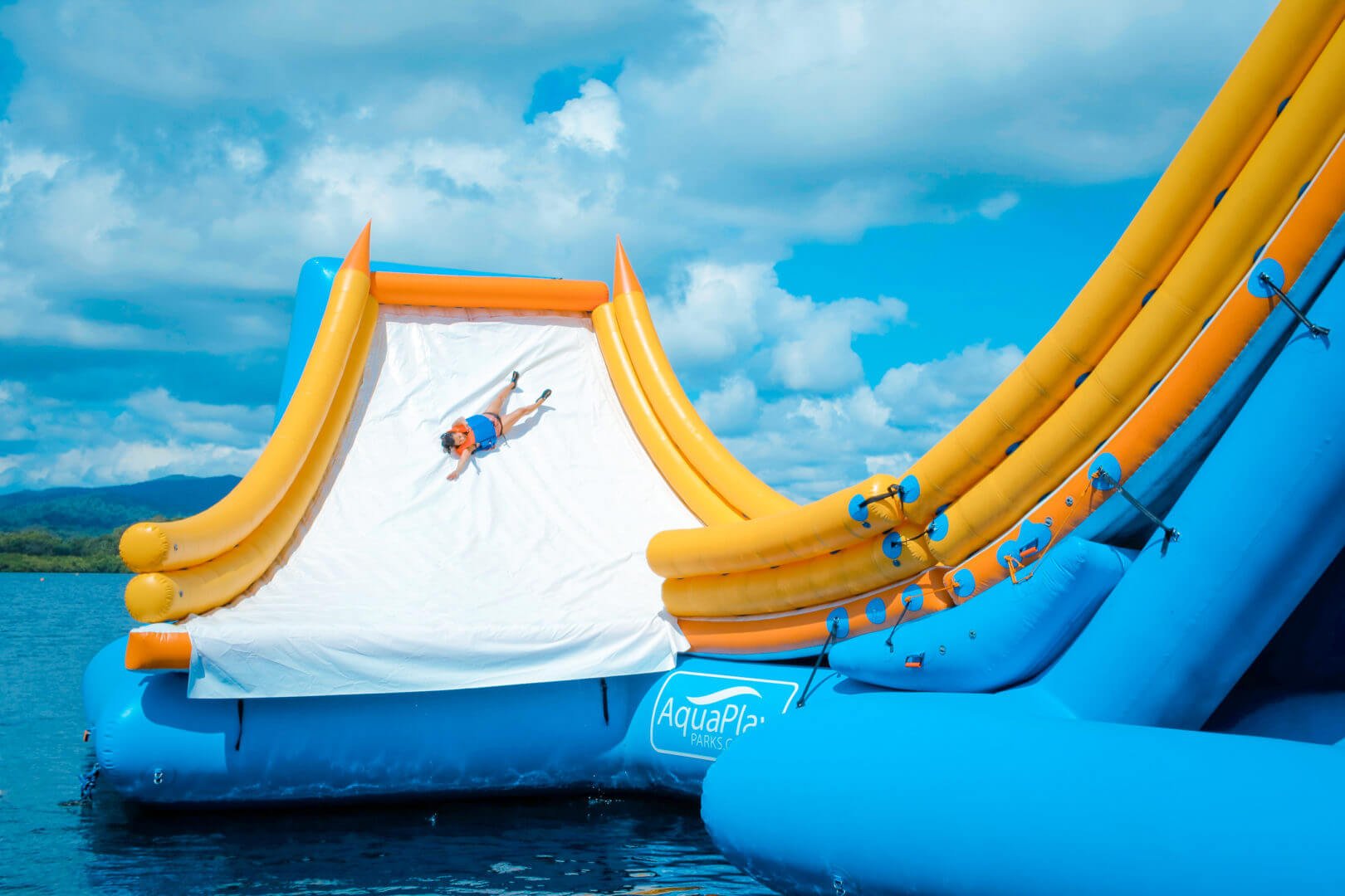 Iconic Floating Inflatable Island - Monster Inflatable Slide